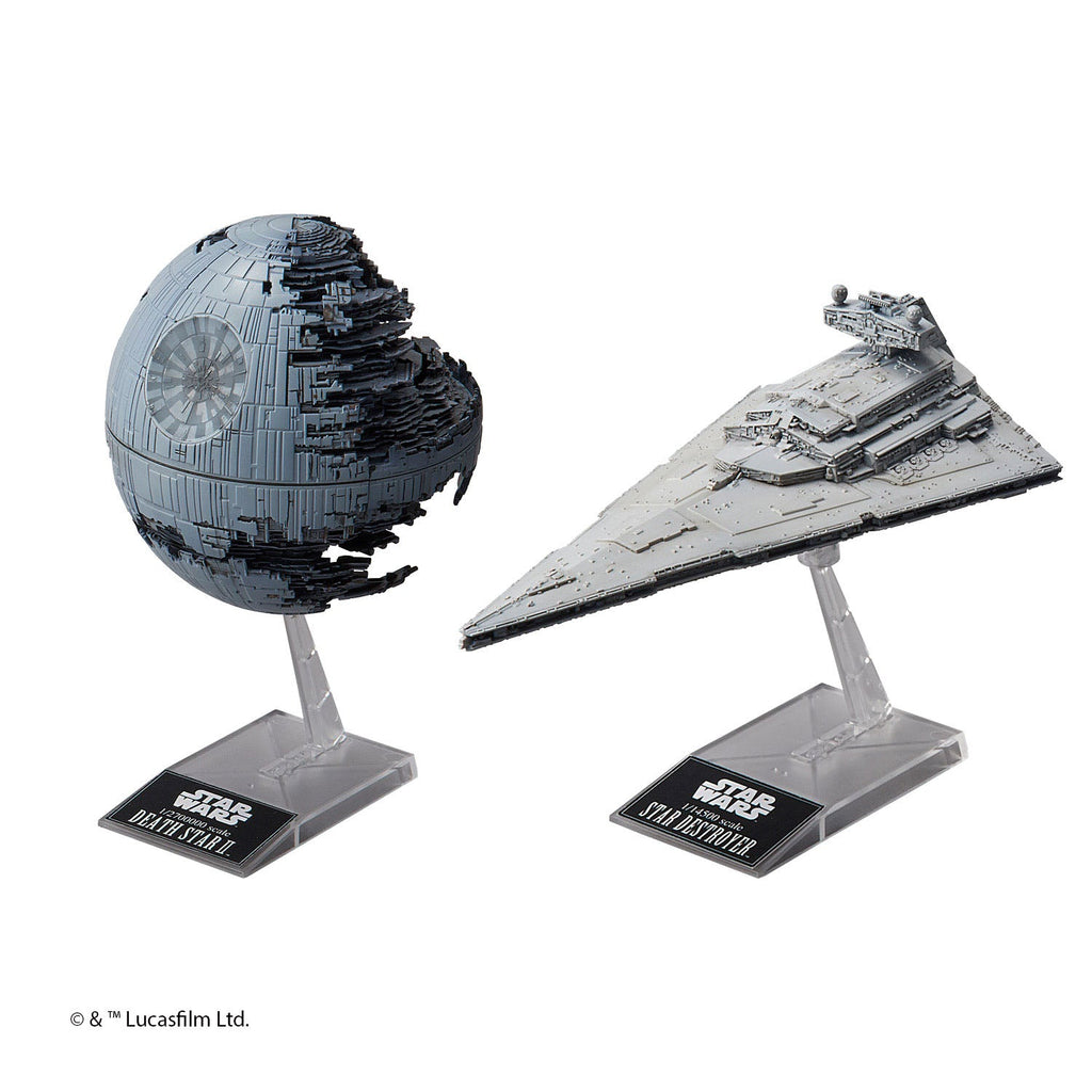 Model kit Death Star II 1/2,700,000 & Star Destroyer 1/14,500 - Star W